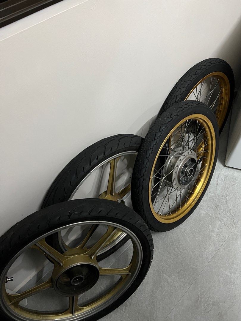 RXZ RIM WITH TYRE, Motorcycles, Motorcycle Accessories on Carousell