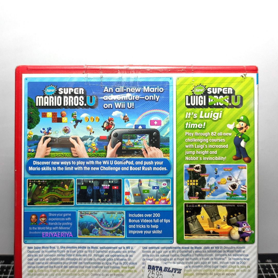 Sealed New Super Mario Bros. U + New Super Luigi U Nintendo Wii U game ...