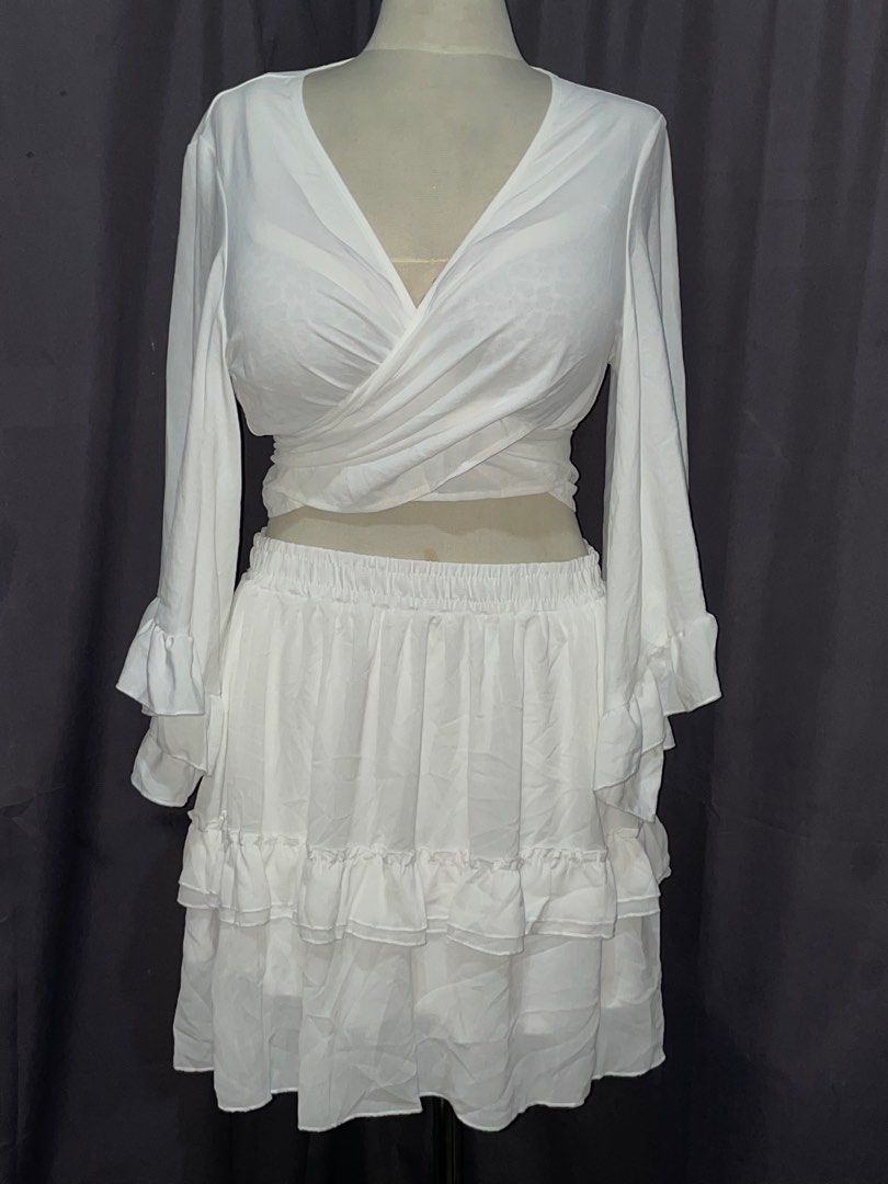 Shein plus size white coordinates coords, Women's Fashion, Dresses ...