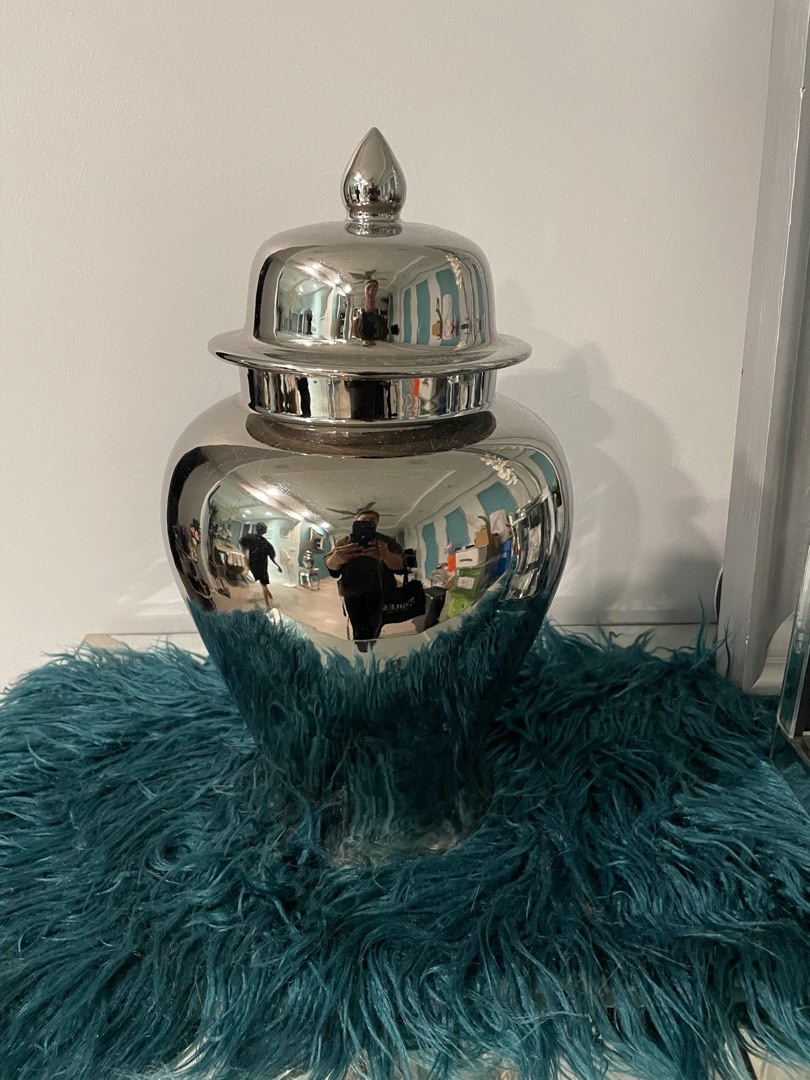 Silver Ginger Jar, Furniture & Home Living, Home Decor, Vases ...