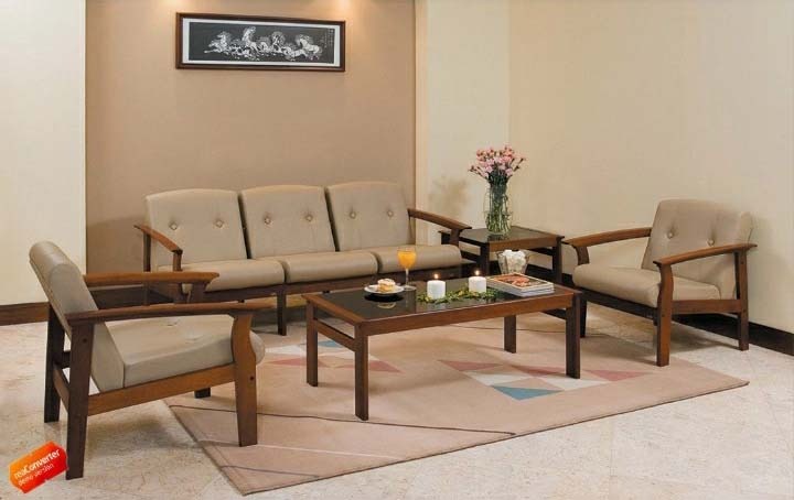 Sofa kayu asli 1 set Aprilia Sofa set Ligna sofa minimalis Kursi tamu ...