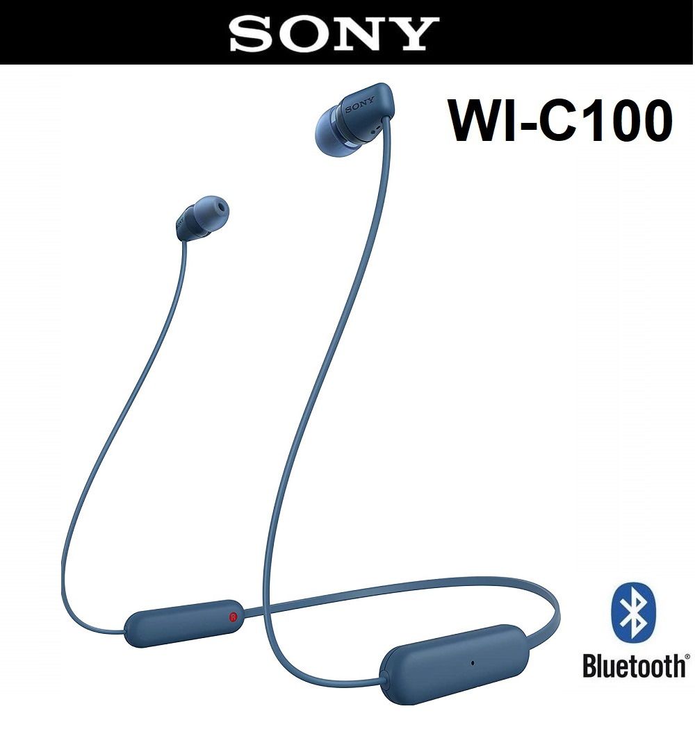 Sony WI-C100 Wireless Bluetooth In-Ear Headphones Earphones Neckband ...
