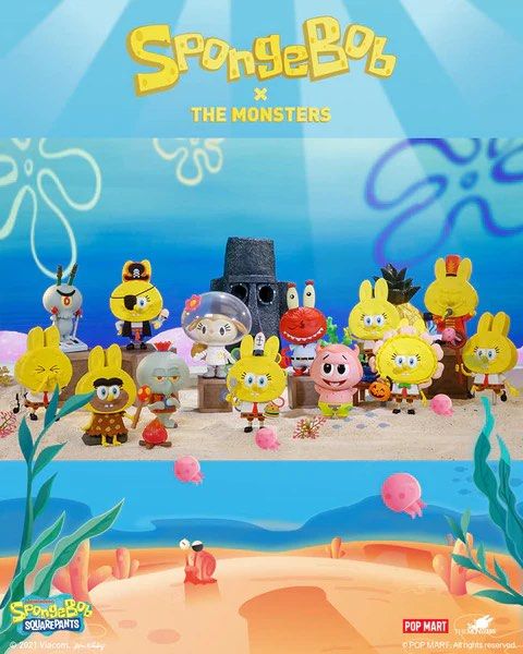 SpongeBob x Labubu - surfing, Hobbies & Toys, Toys & Games on Carousell
