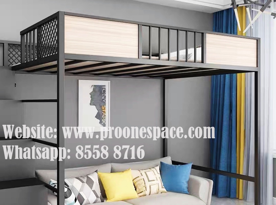 Steel loft bed customization, Furniture & Home Living, Furniture, Bed ...