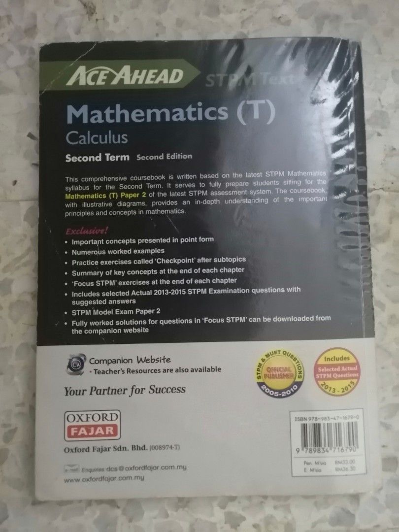 STPM Maths (T) Ace Ahead Oxford Fajar, Hobbies & Toys, Books & Magazines, Textbooks on Carousell