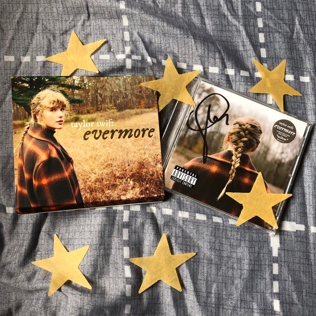 Taylor Swift evermore signed CD sealed, Hobbies & Toys, Music & Media ...