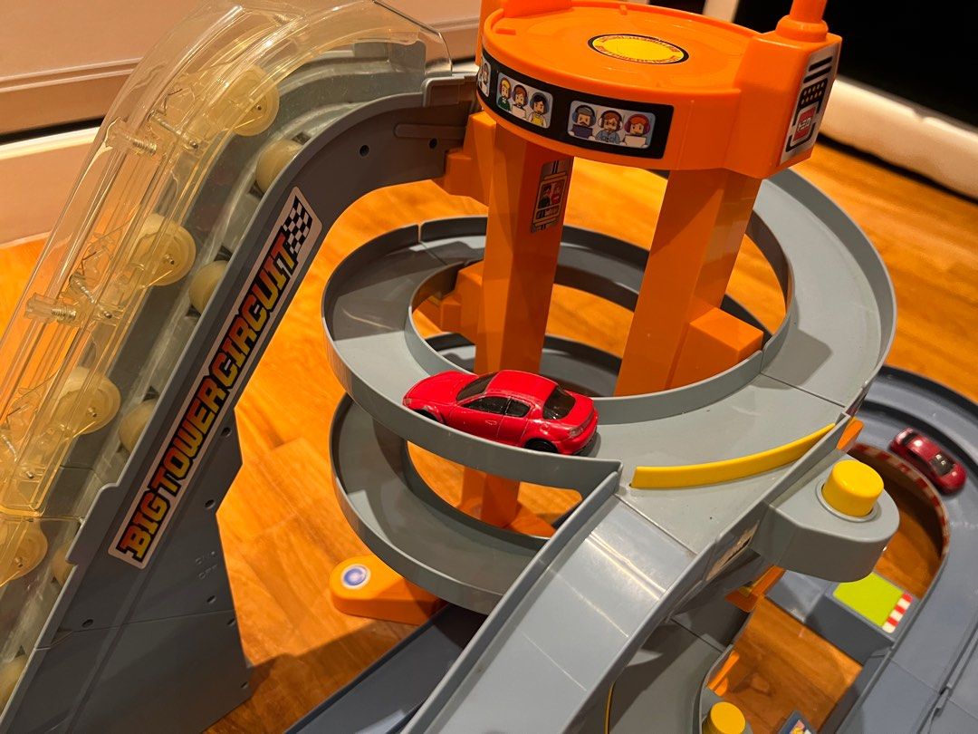 Tomica Byun Byun Toy Race Circuit Track and Big Tomica Tower set ...