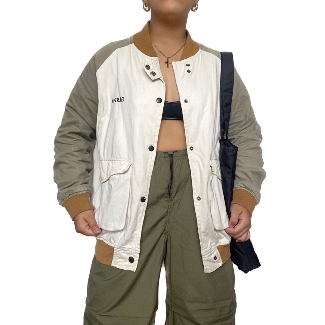 tri color bomber jacket, Women's Fashion, Coats, Jackets and Outerwear ...