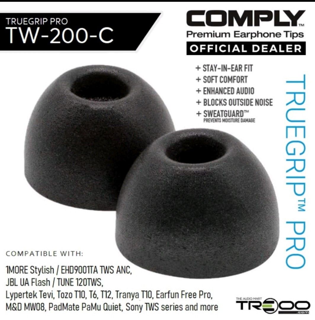 TrueGrip Pro TW-200-C Foam Earbud Tip Replacement, Audio, Portable ...