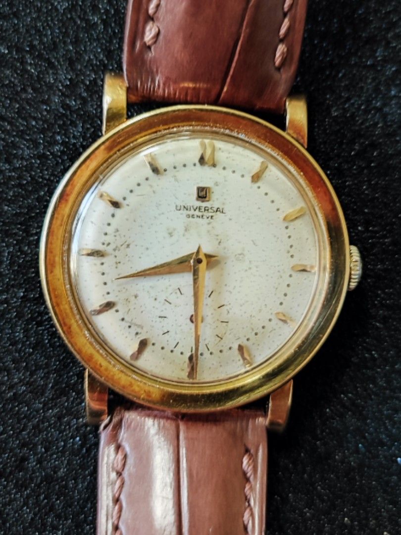 Universal Geneva solid 18k gold cheapest 18k, Luxury, Watches on Carousell