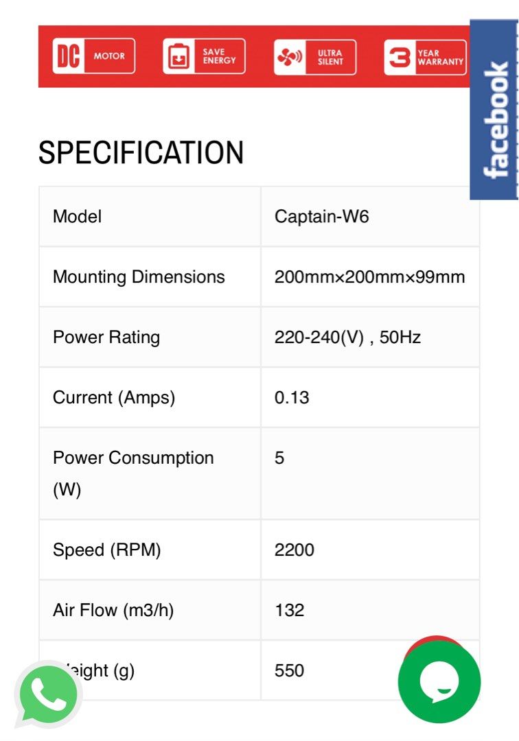 Ventilation fan - Red label captain W6 wall fan, TV & Home Appliances ...