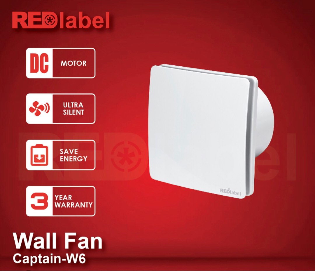 Ventilation fan - Red label captain W6 wall fan, TV & Home Appliances ...