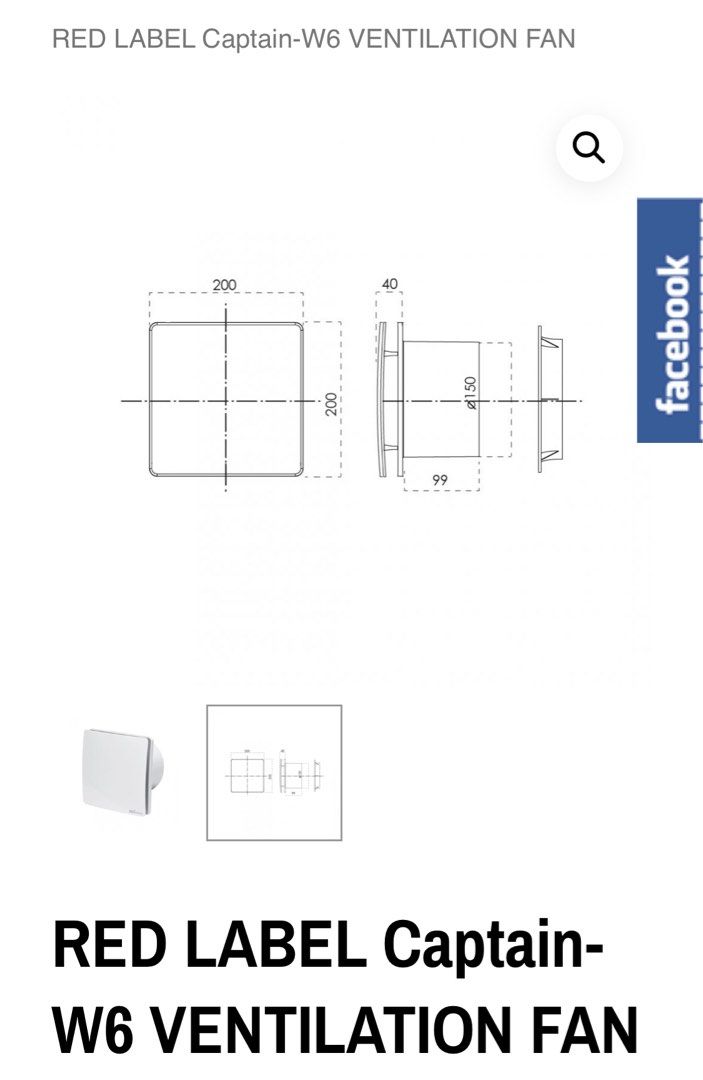 Ventilation fan - Red label captain W6 wall fan, TV & Home Appliances ...