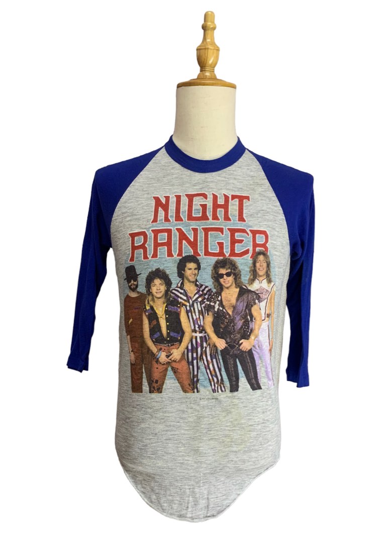 VINTAGE NIGHT RANGER TOUR 85 3Q RAGLAN SHIRT, Men's Fashion, Tops ...