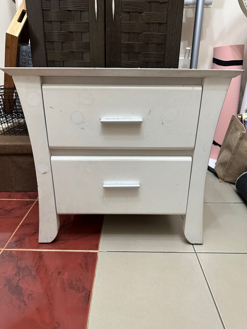 White Cabinet - drawer cabinet, bedside table, Furniture & Home Living ...