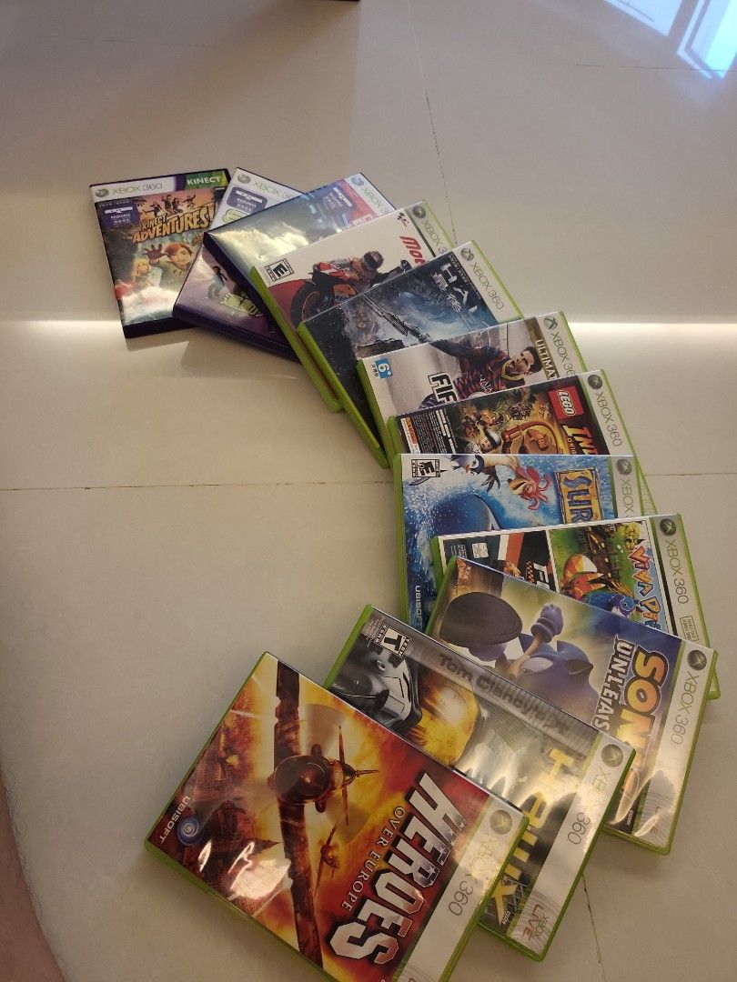 Xbox 360 + Kinect + 3 controller + games, Video Gaming, Video Game ...