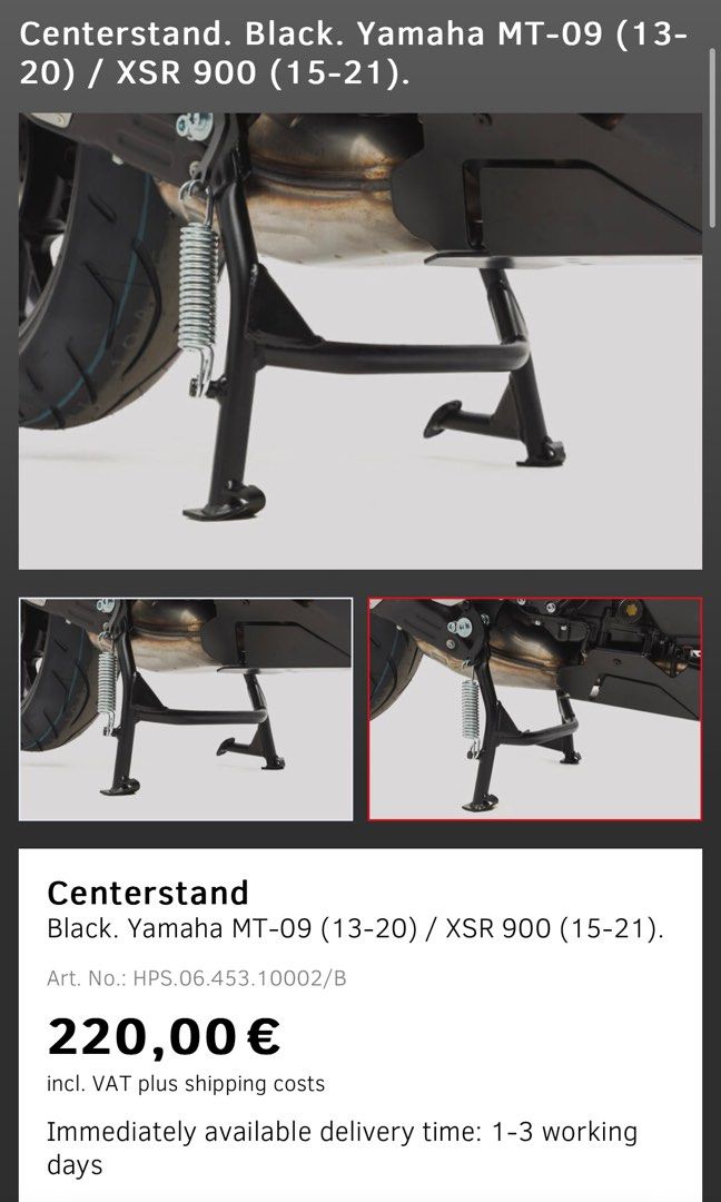 Yamaha MT09/XSR900 SW MOTECH Center Stand, Motorcycles, Motorcycle ...