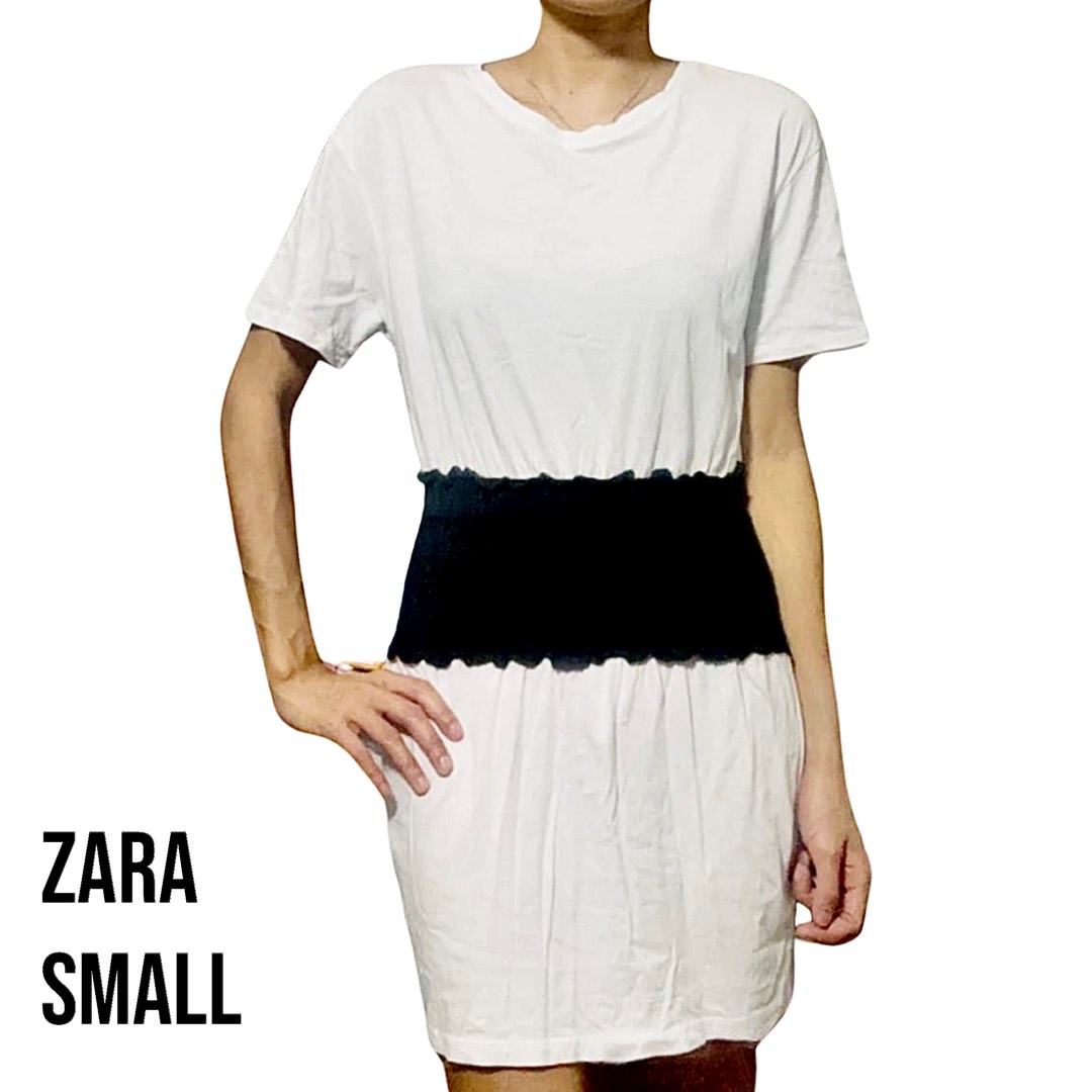 100% authentic zara white and black shortsleeves dress Small PRE-LOVED ...