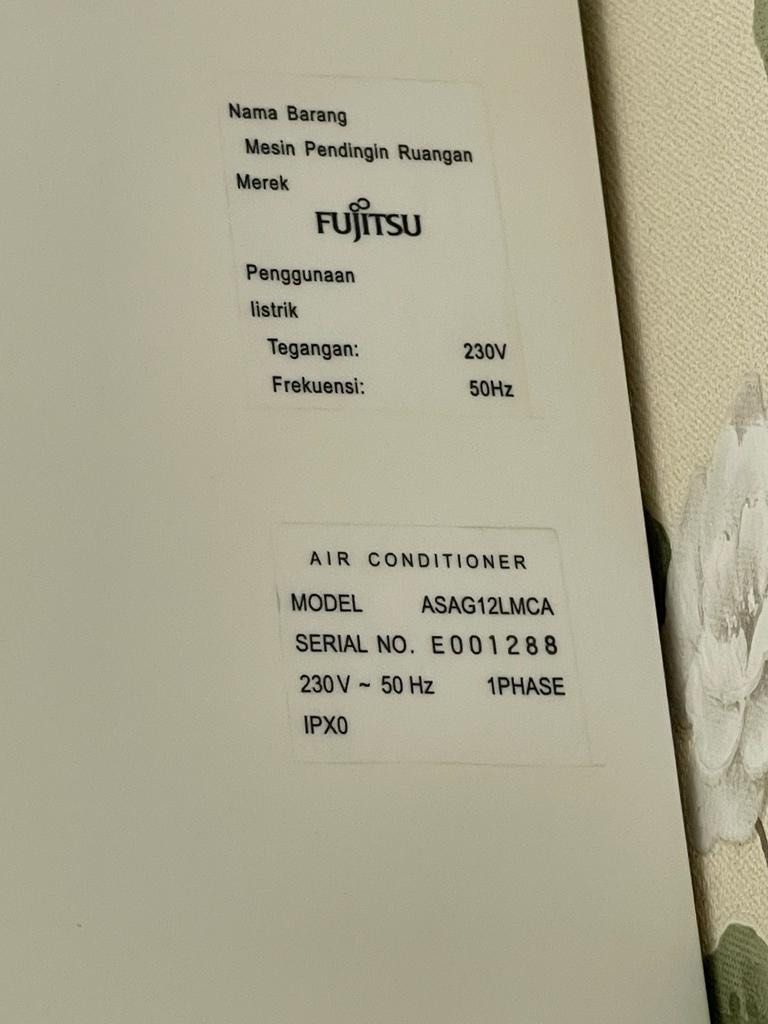 2 aircon fan units 12k BTU Fujitsu brand, Furniture & Home Living ...