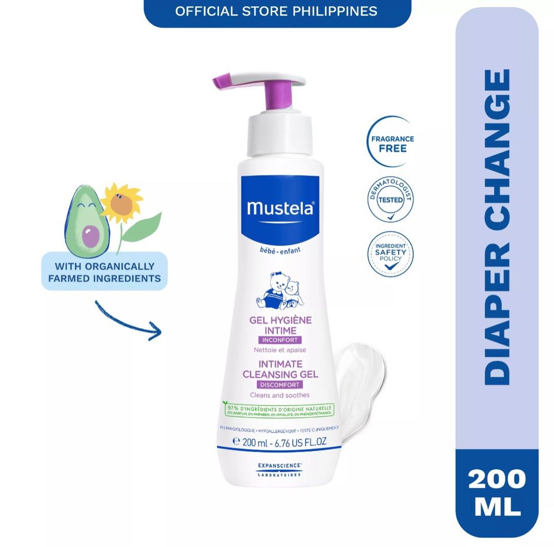 [98% FULL] Mustela Intimate Cleansing Gel 200ml, Babies & Kids, Bathing ...