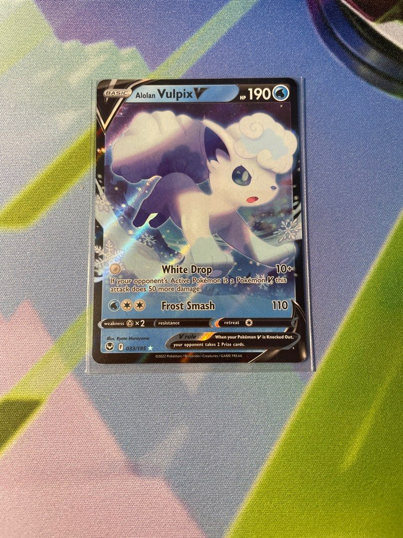 Alolan Vulpix V Pokemon Silver Tempest, Hobbies & Toys, Toys & Games on Carousell