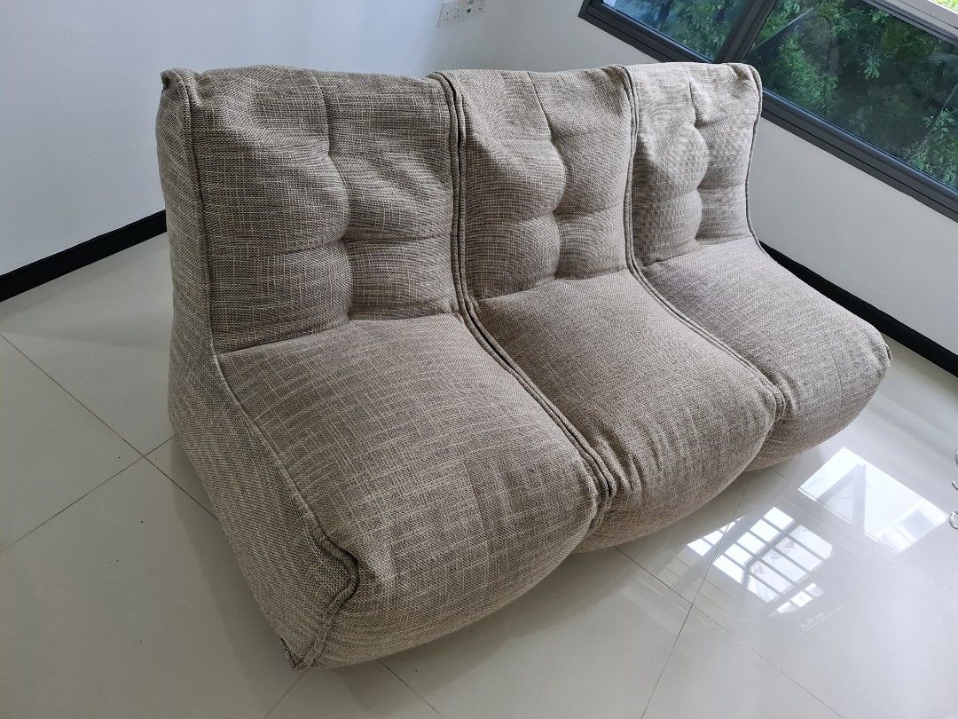 Ambient lounge Bean bag modular sofa. 3 seater, Furniture & Home Living ...