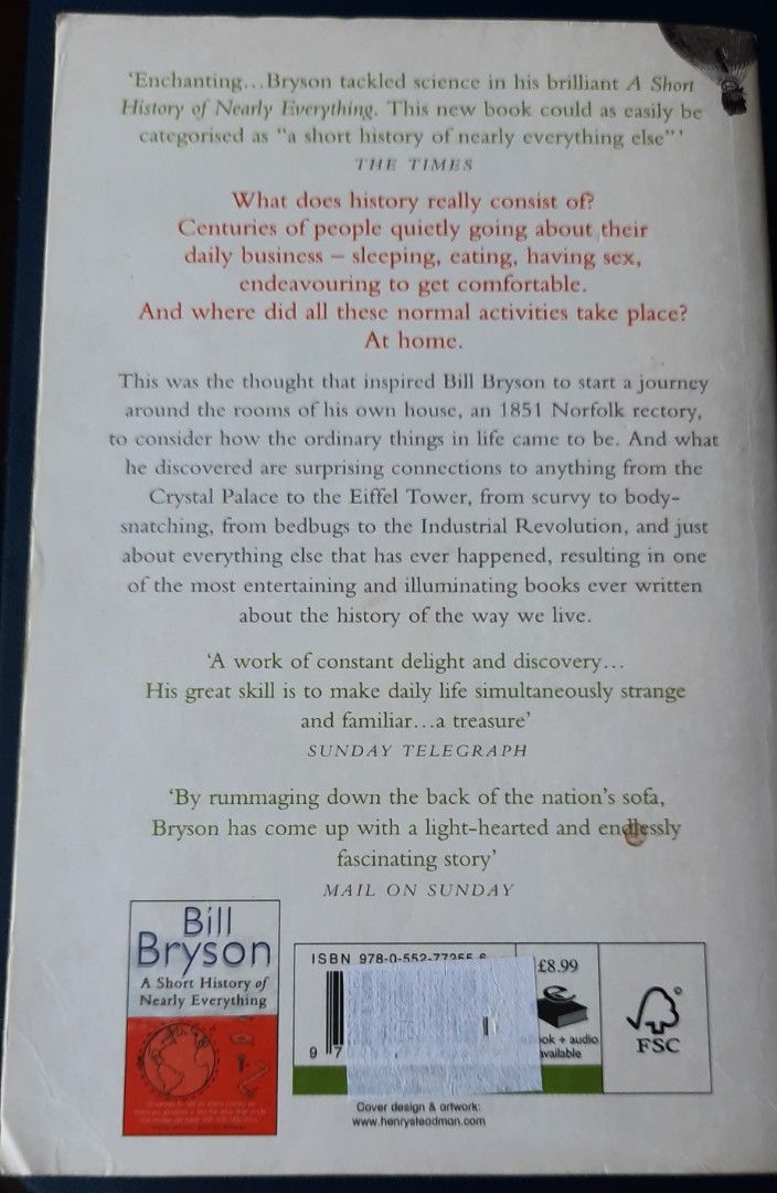 At Home: A Short History of Private Life by Bill Bryson, Hobbies & Toys ...