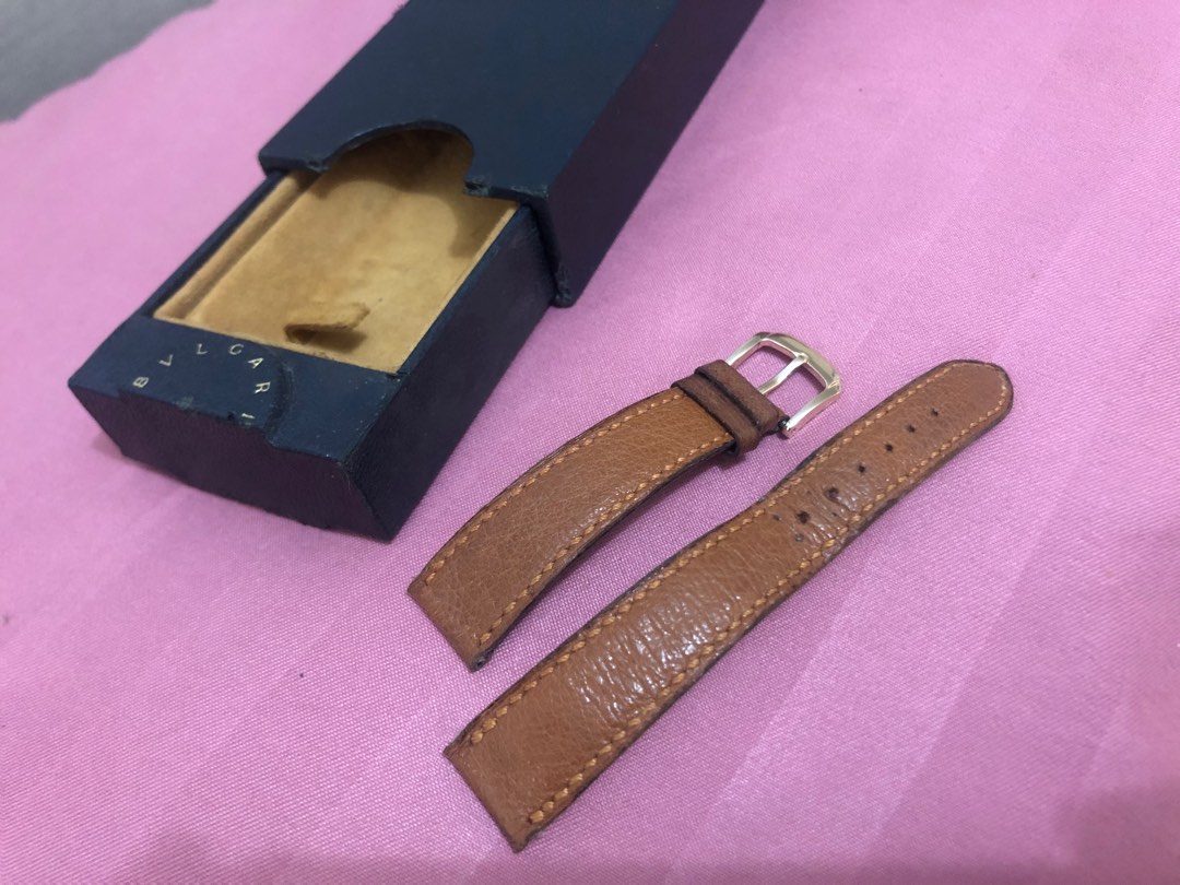 Authentic BVLGARI leather watch strap, Men's Fashion, Watches ...