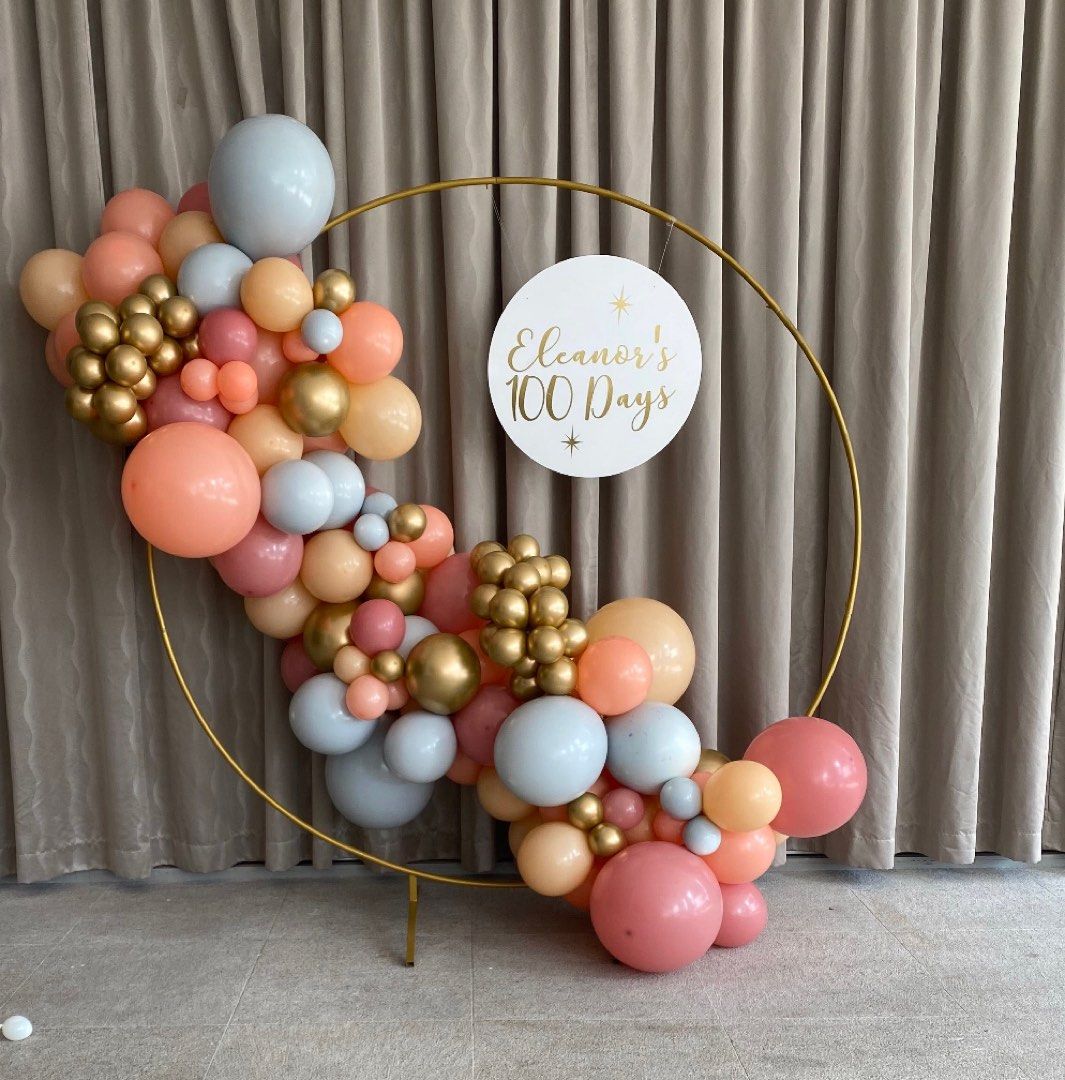 Balloon garland on circle stand | birthday | celebration | parties ...