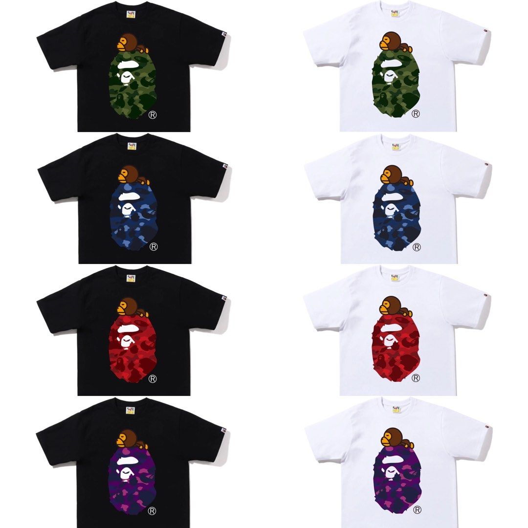 BAPE COLOR CAMO MILO ON BIG APE TEE, Men's Fashion, Tops & Sets, Tshirts & Polo Shirts on Carousell