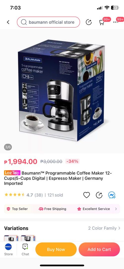 Baumann Programmable Coffee Maker, TV & Home Appliances, Kitchen ...