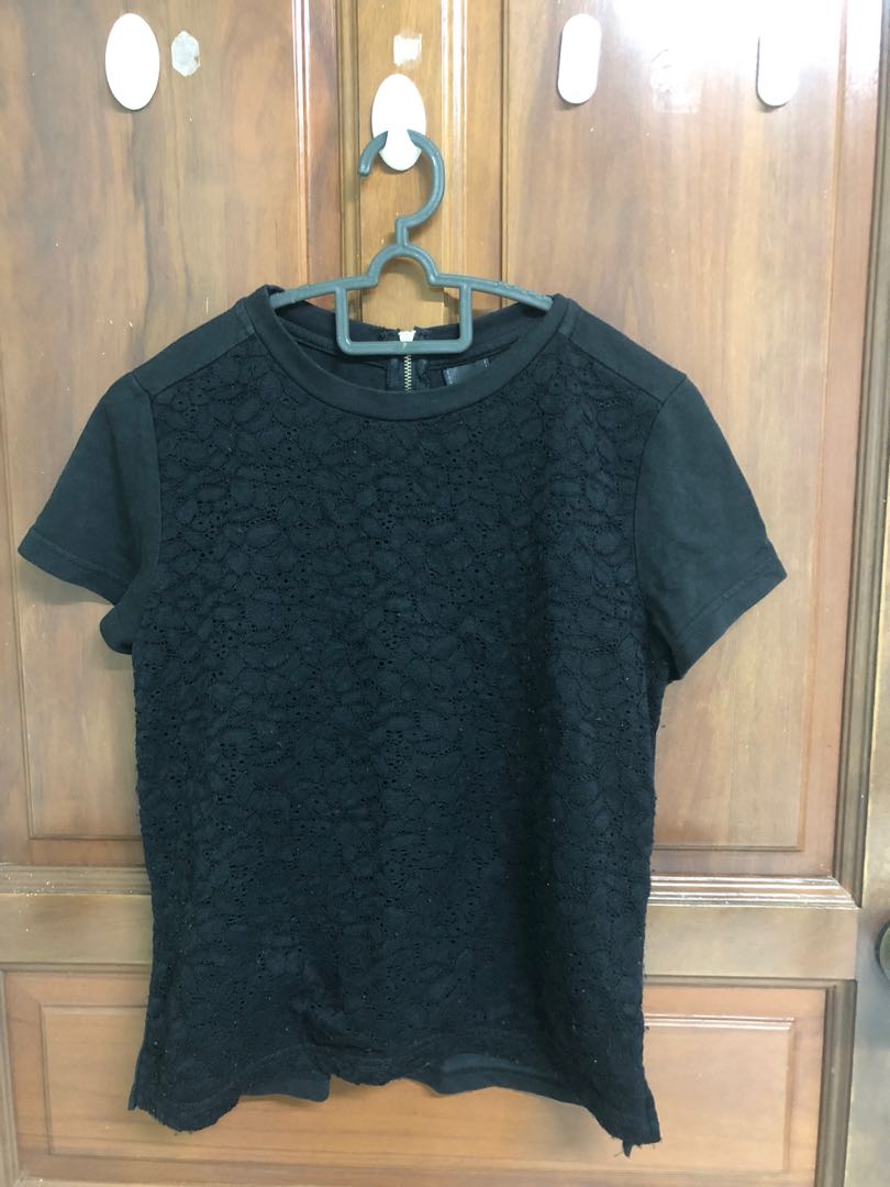 Bega Black Lace Top, Women's Fashion, Tops, Shirts on Carousell