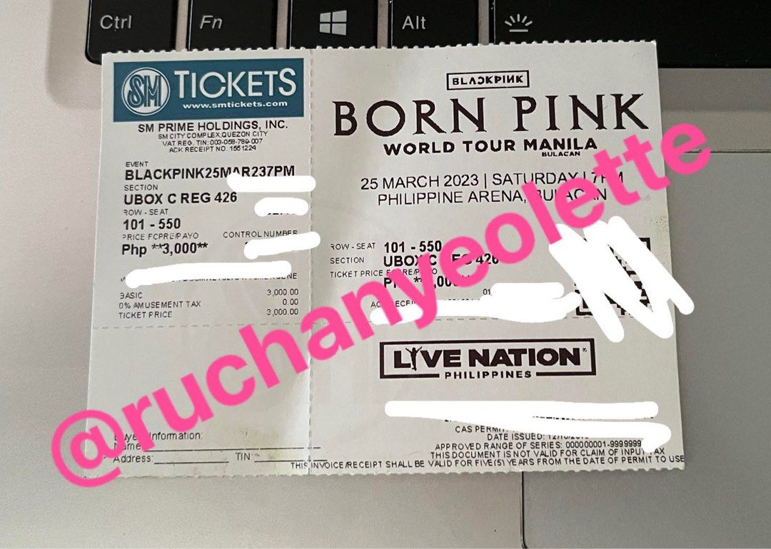 Blackpink Born Pink PH in Bulacan Day 1 UBC REG 426 Ticket, Tickets ...