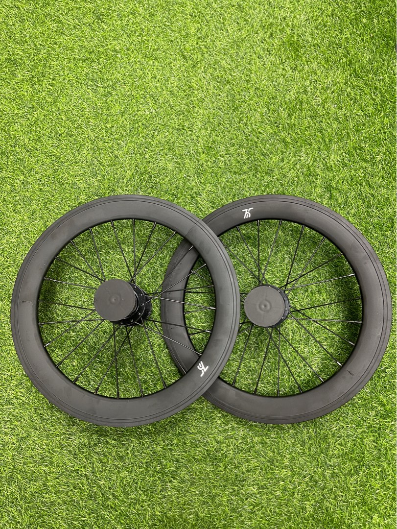 Brand new 16” 349 black disc QR quick release wheelset |minimalist for folding bike foldable ...