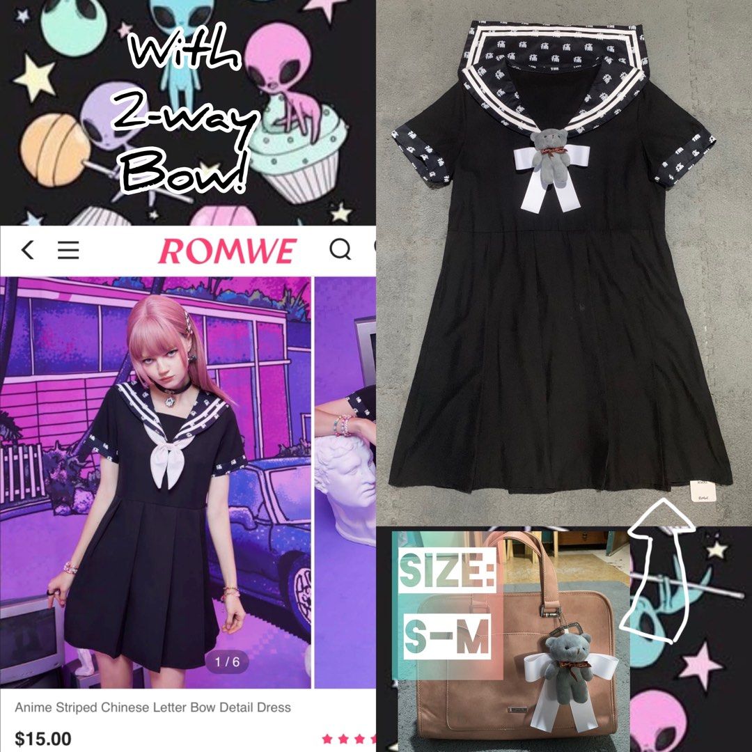 Brand New Romwe Seifuku Japanese Uniform Sailor Dress with 2 Way Ribbon ...