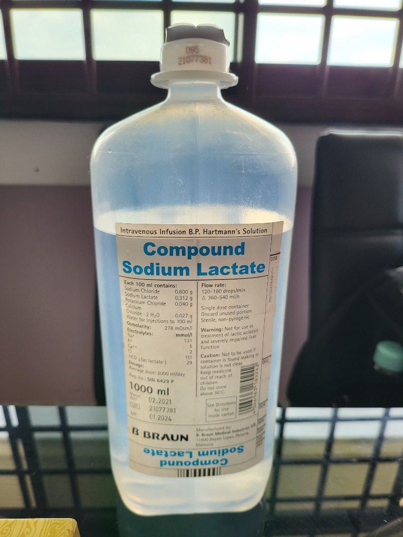 Braun Compound Sodium Lactate 1000ml, Health & Nutrition, Medical ...
