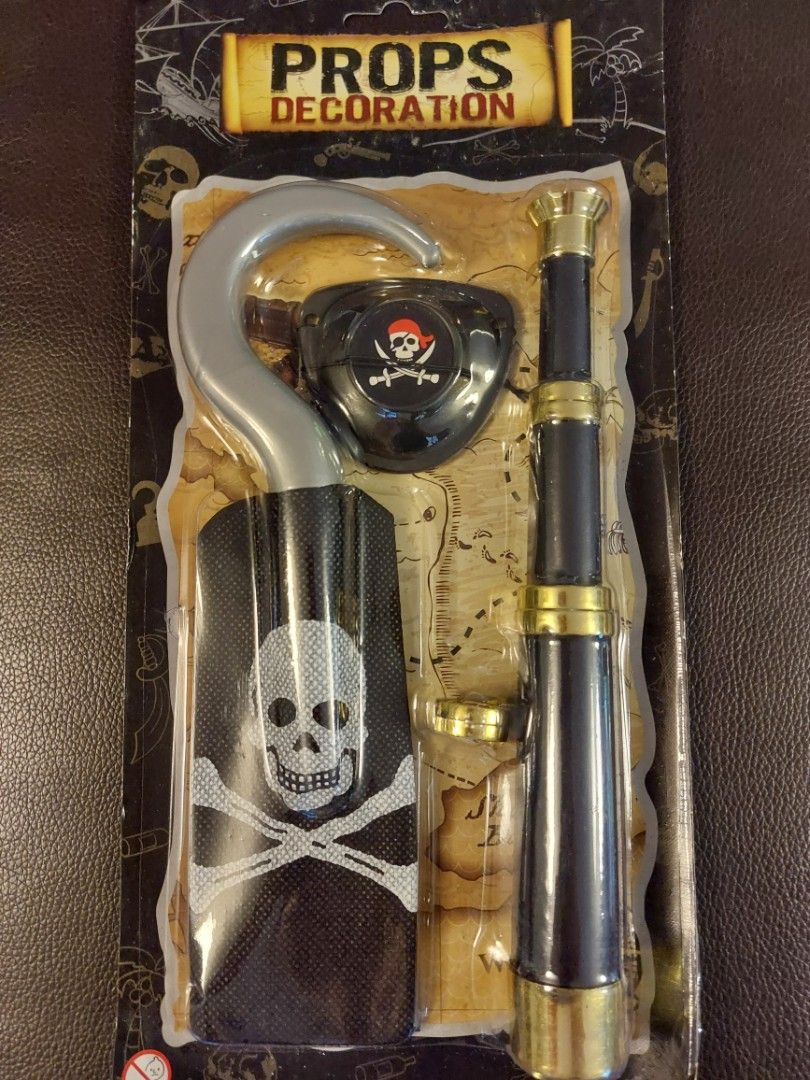Captain Hook pirate accessory set telescope arm hook eye patch cover ...