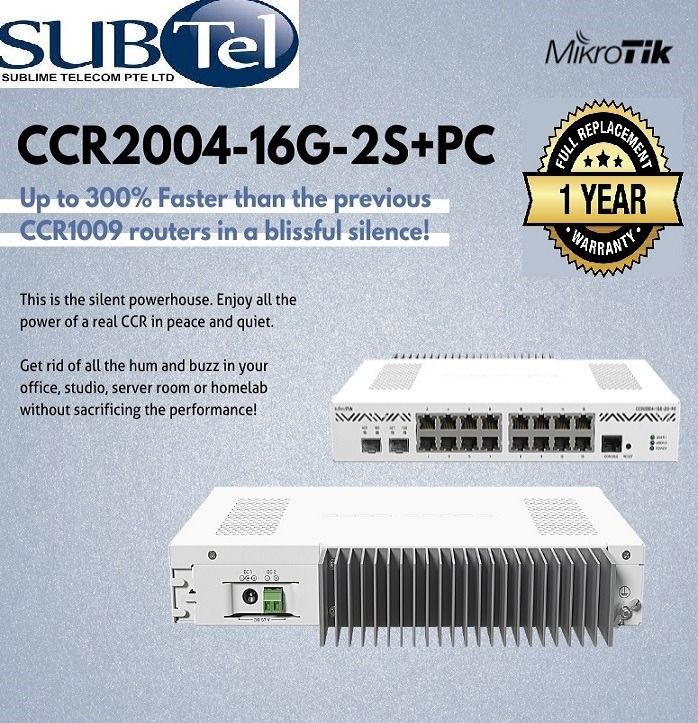 CCR2004-16G-2S+PC Mikrotik Cloud Core Router with SFP+ Passive Cooling ...