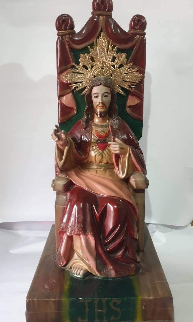 Christ the King / Cristo Rey / Sacred Heart / Jesus wood statue ...