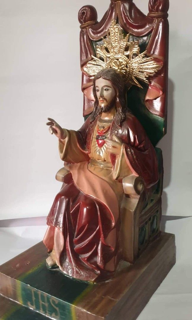 Christ the King / Cristo Rey / Sacred Heart / Jesus wood statue ...