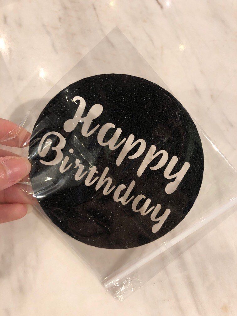 Circle Happy Birthday Cake Topper, Hobbies & Toys, Stationery & Craft ...