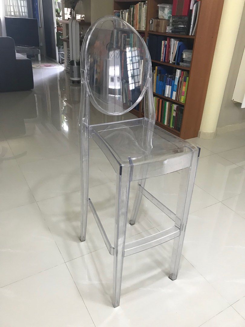 Clear acrylic bar chair, Furniture & Home Living, Furniture, Chairs on ...