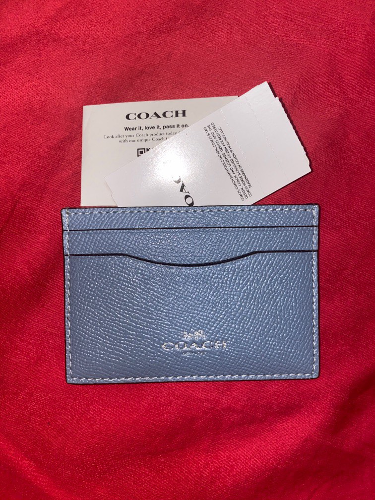 Coach Card Holder (Blue), Women's Fashion, Bags & Wallets, Wallets ...