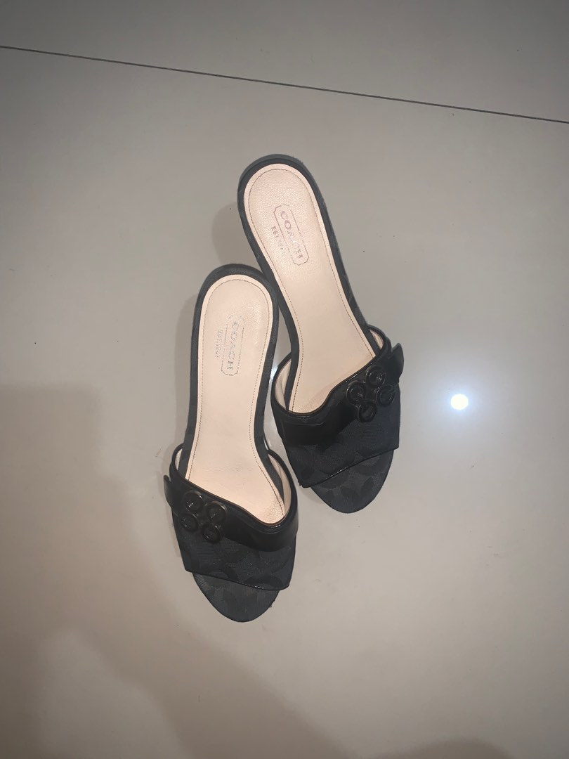 Coach Geri Signature Black Wedge (Size 7-7 1/2), Women's Fashion ...
