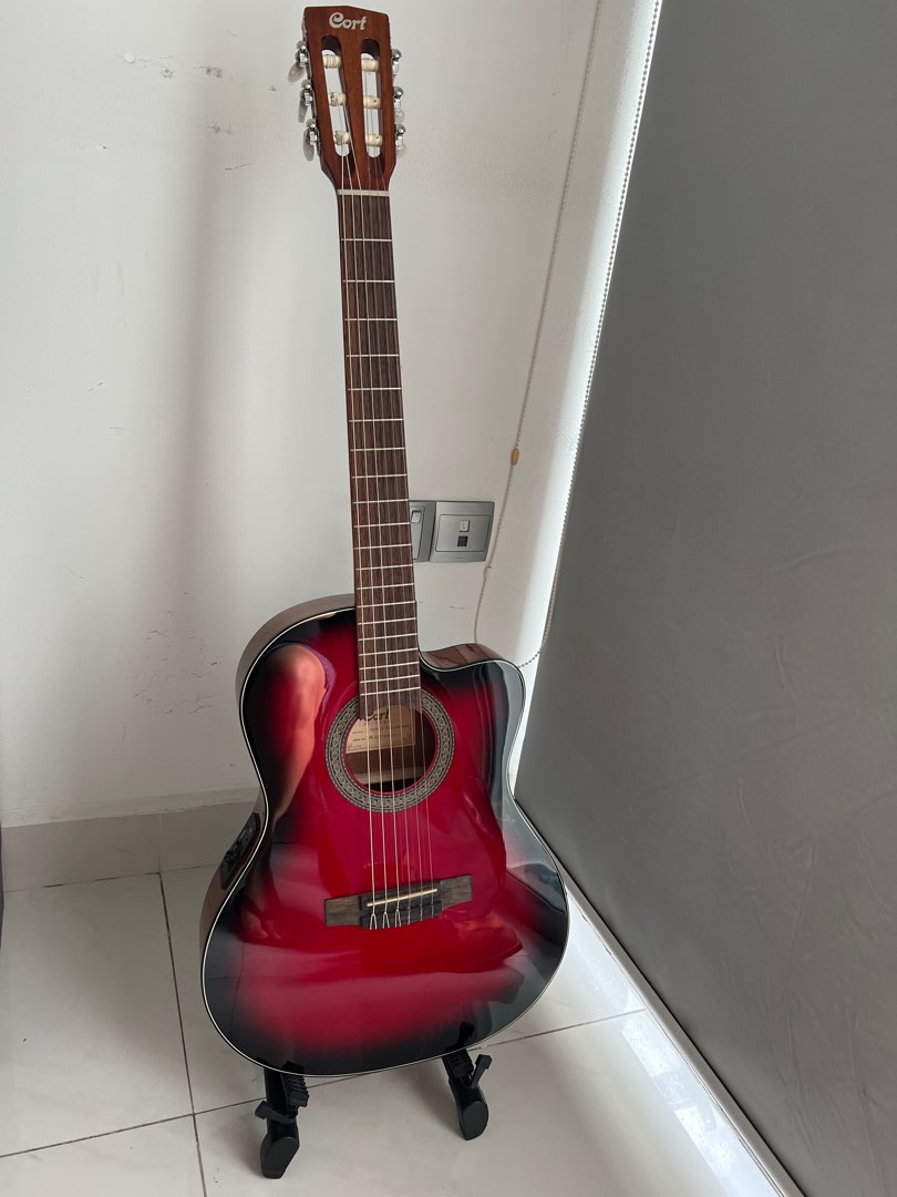 Cort Classical Guitar with original bag and free stand, Hobbies & Toys ...