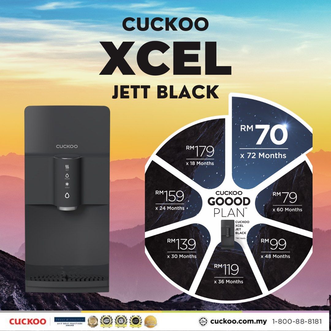 CUCKOO XCEL JETT BLACK, TV & Home Appliances, Kitchen Appliances, Water ...