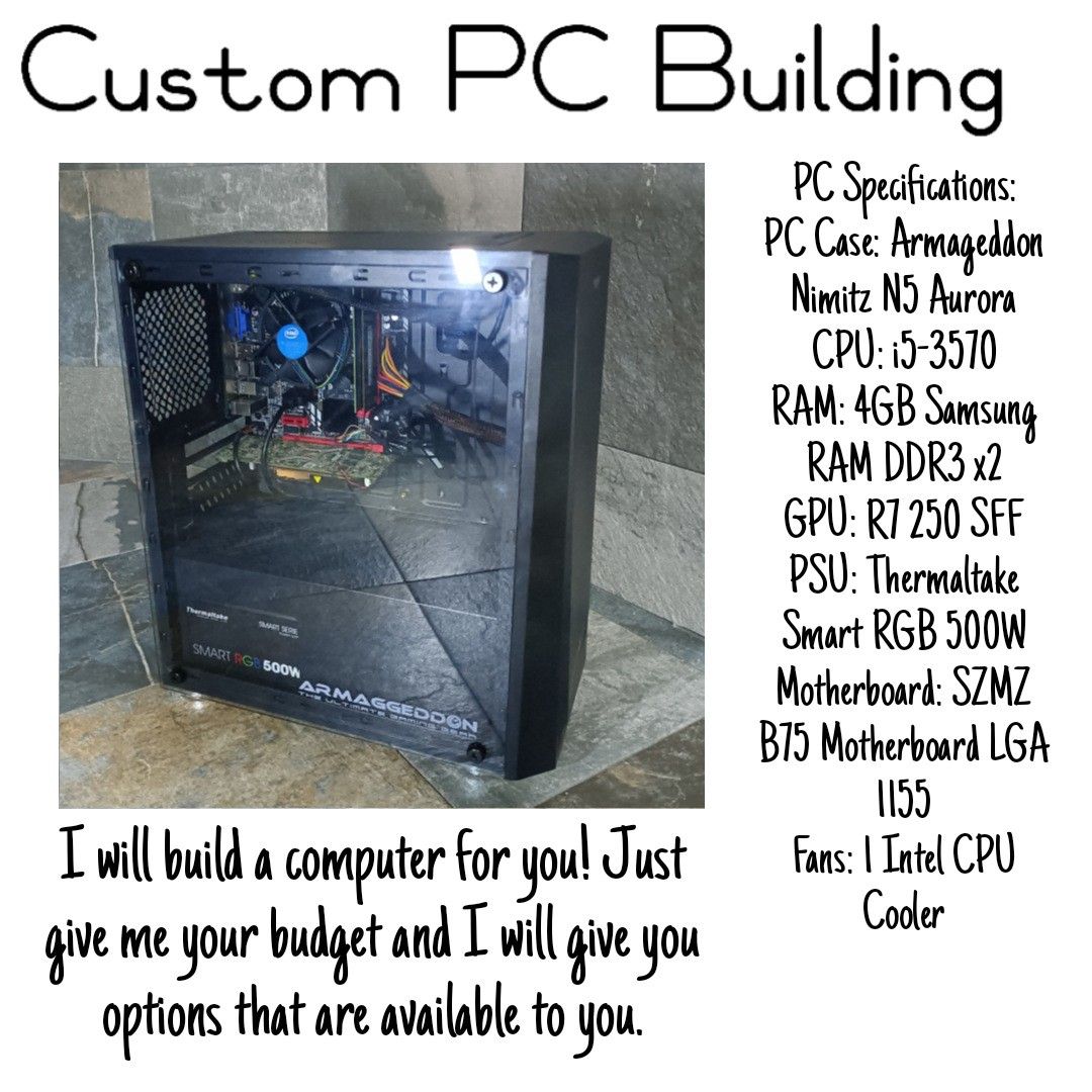 Custom Built PC (READ DESCRIPTION!), Computers & Tech, Desktops on Carousell