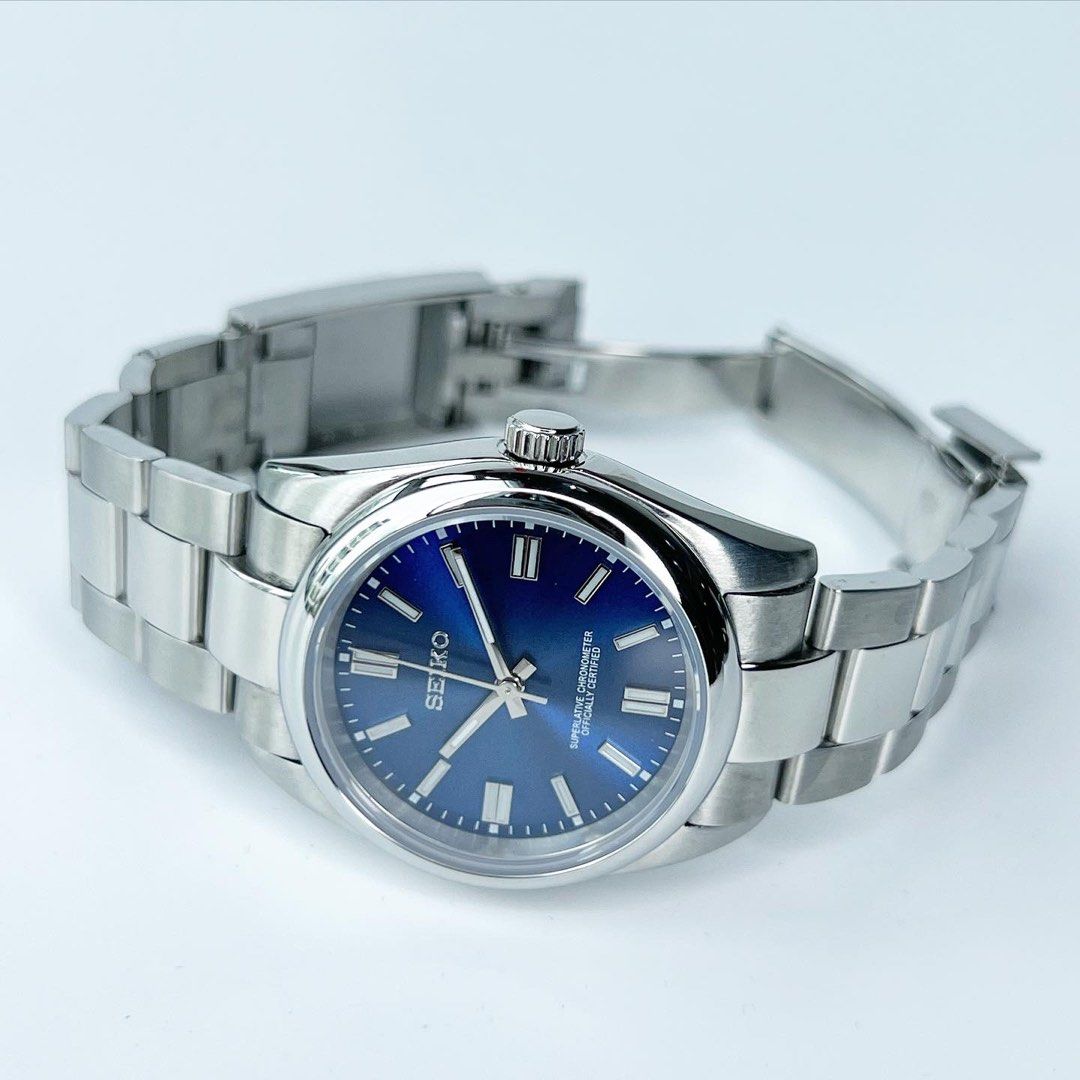 Custom Seiko Mod Sunburst Blue Oyster Perpetual 36mm, Men's Fashion ...