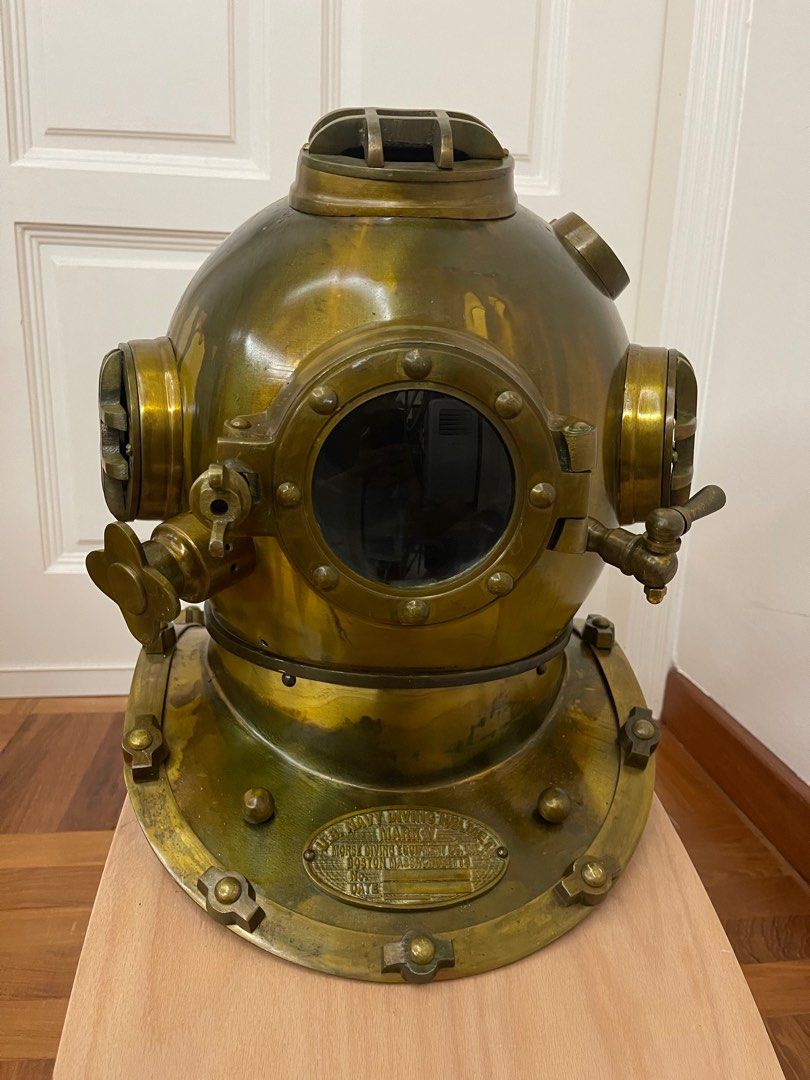 Diving helmet life size copper commercial diver hat dive scuba brass ...