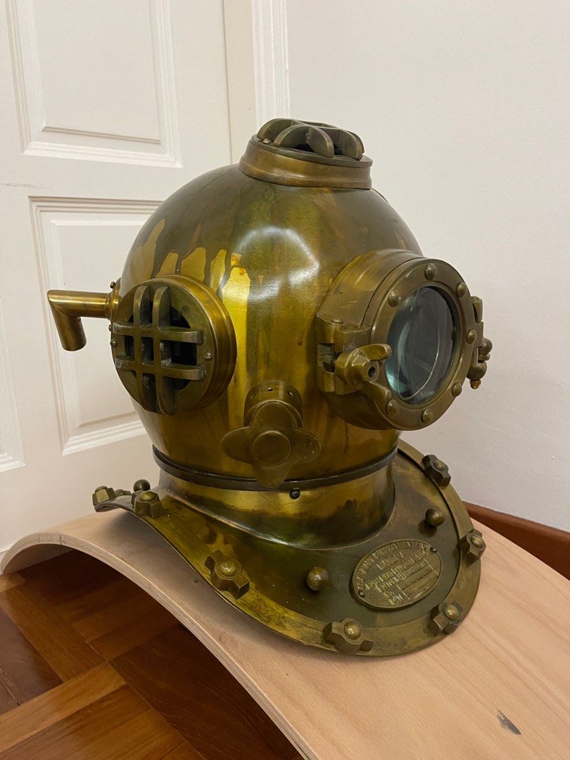 Diving helmet life size copper commercial diver hat dive scuba brass ...